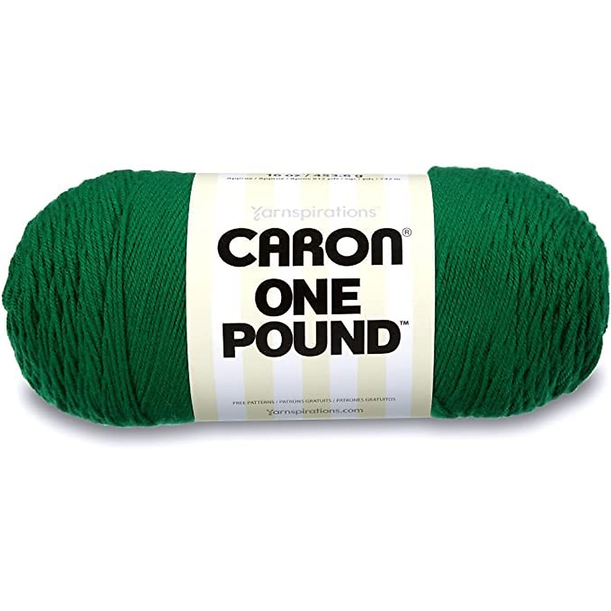 Caron One Pound Kelly Green Yarn - 2 Pack of 454g/16oz - Acrylic - 4 Medium (Worsted) - 812 Yards - Knitting, Crocheting & Crafts