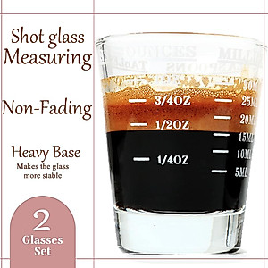 Shot Glass Measuring Cup | Non Fading | Bar Bartender Accessories, Jigger for Bartending (2, White)