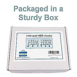 Bliss & Dane His and Hers Towel Hooks for Bathrooms | Set of 2 HIM and HER | Towel Racks for Bathroom |6 Robe Hooks | Bathroom Organizer | Wall Mounted | Bathroom Towel Rack | His and Hers Gifts