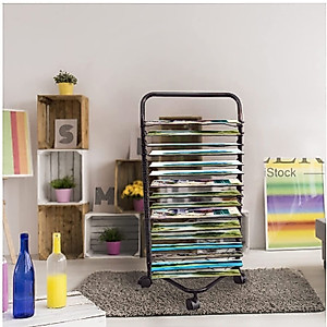 LAJUU Drying Racks, Mobile Classrooms Drying Rack with Wire Shelves for Works of Art Studios and Home Use,for Artist Canvas Panels, Paper, Prints