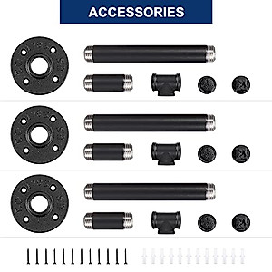 NearMoon 3 Packs Bathroom Robe and Towel Hooks for Hanging, Rustic Style Vintage Industrial Pipe Wall Mounted Hooks, Heavy Duty DIY Hardware Coat Hook for Bathroom, Kitchen (6 Inch)