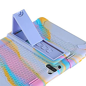 HLWQ Case for MEBERRY M7 Tablet 10 Inch/AOYODKG A22 10/Pavoma 10 G3/Llltrade 10, Anti-Slip Soft Silicone Case with Stand (Purple Rose)