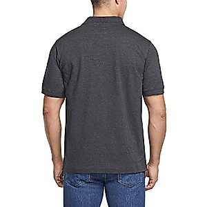 TSLA Men's Cotton Pique Polo Shirts, Classic Fit Short Sleeve Solid Casual Shirts, Performance Stretch Golf Shirt, Cotton Blend Polo Charcoal, X-Large