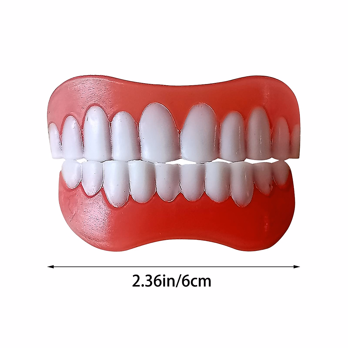npkgvia Dentures Artificial Dentures Artificial Dentures Cosmetic Teeth Covering Artificial Dentures False Teeth Veneers Dentures Tooth Things to Make Your Teeth (Red, One Size)