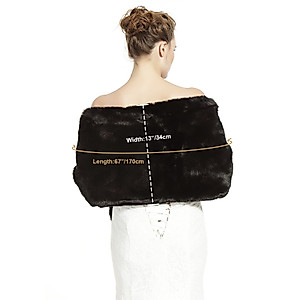 BEAUTELICATE Women's Faux Fur Shawl Stoles Wrap for Bridal/Wedding/Party