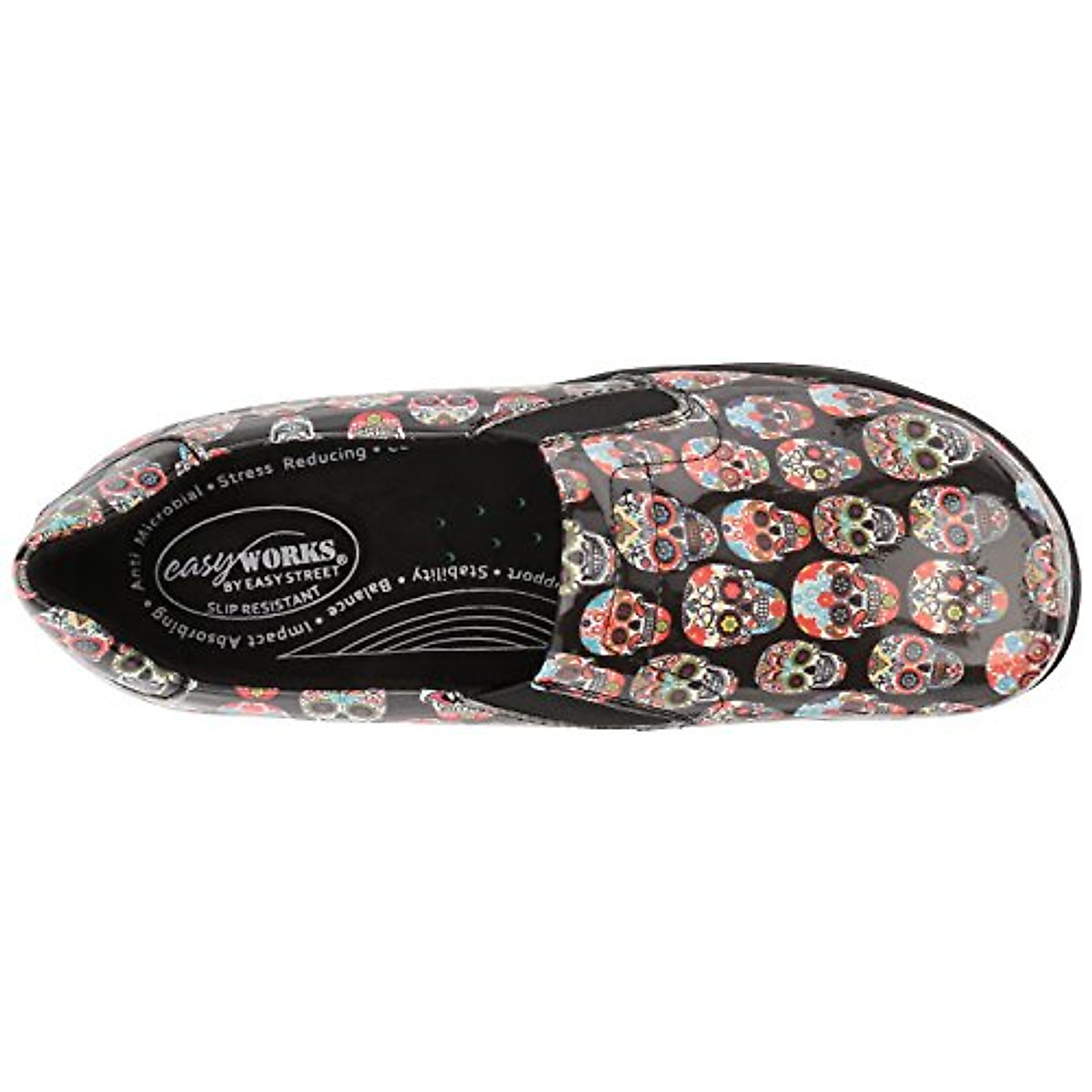 Easy Works Women's Bind Health Care Professional Shoe, Skull Patent, 6 B(M) US