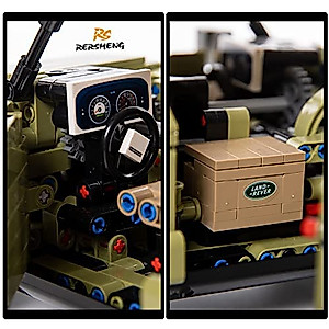 Rersheng Off-Road Car D90 MOC Technology Building Blocks and Engineering Toy, Adult Collectible Model Cars Kits to Build, 1:14 Scale Truck Model (1286Pieces)