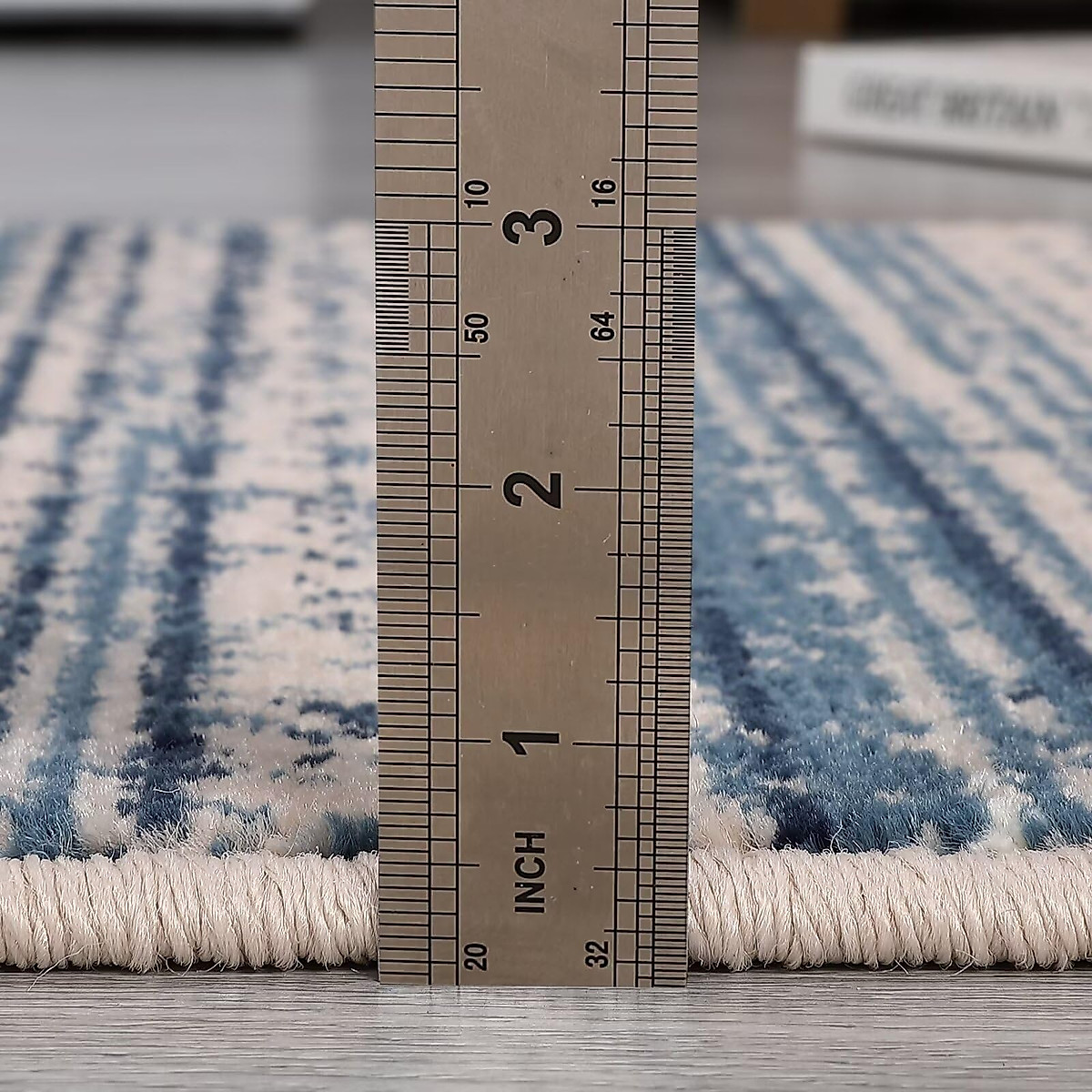 COZYLOOM 12x18 Area Rug Large Indoor Plush Rug Modern Ombre Area Rug for Living Room Retro Abstract Throw Carpet Non-Shedding Aesthetic Rug Contemporary Grediant Farmhouse Office Nursery Rug Blue