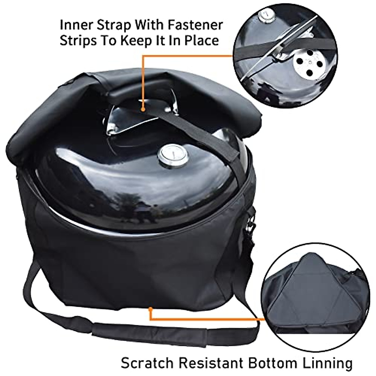 Portable Grill Carry Bag and Grill Cover for Weber Jumbo Joe Charcoal Grill 18 Inch, Grill Cover Compatible with Jumbo Joe 18-in Portable Grill