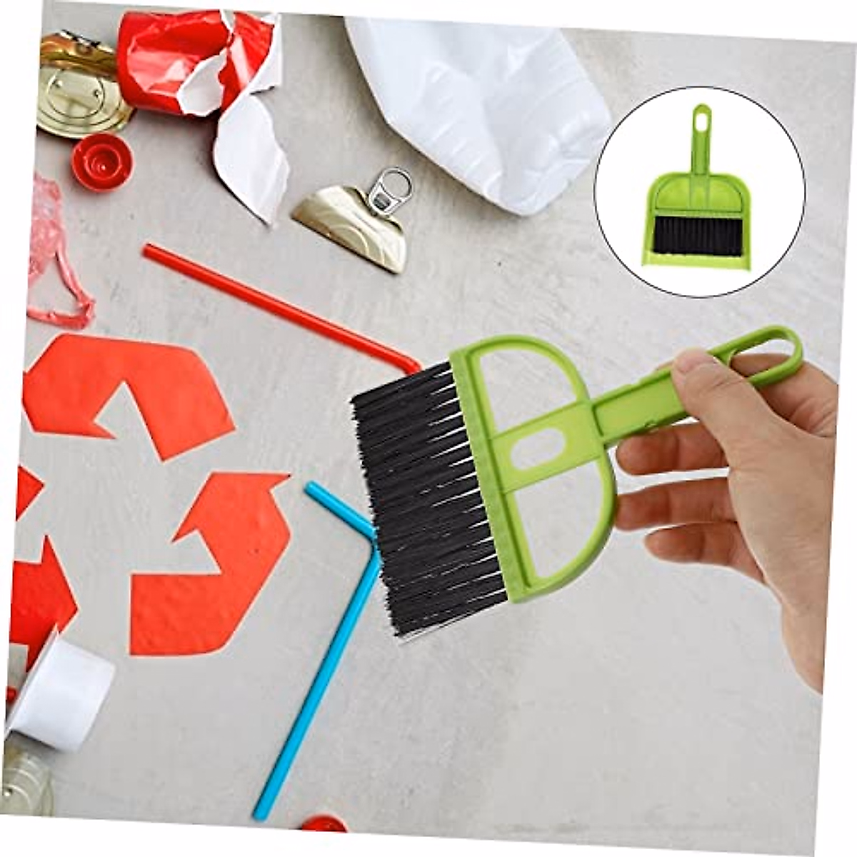 NULYLU 6 Sets Broom Dustpan Set Tiny Cleaning Broom Whisk Broom for Car Mini Hand Broom Small Broom Brush Desktop Cleaning Supplies Desk Mini Broom Brush Screen Cleaning Kit Pet Plastic