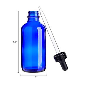 Juvale 30pcs Set, 24 Count 4oz 120ml Blue Glass Dropper Bottles and 6 Funnels for Essential Oils and Perfumes