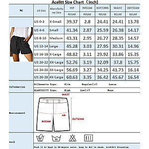 Acelitt Women Ladies Summer Casual Loose Comfy Drawstring Elastic Waist Pocketed Shorts Pants Black Large