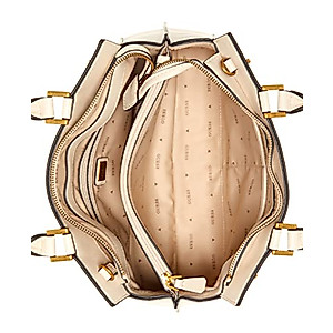 GUESS Katey Luxury Satchel, Latte Logo/Stone