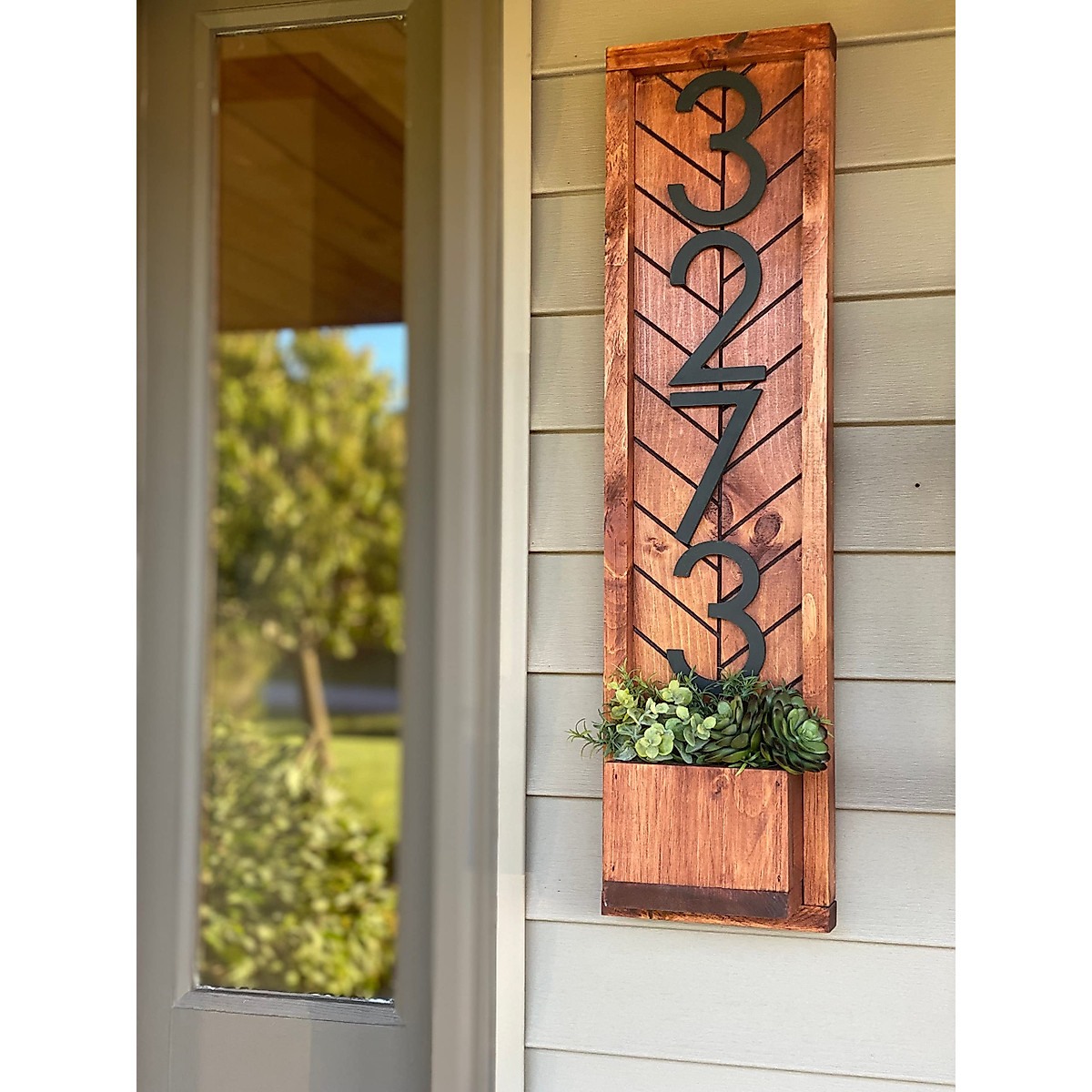 Fairview Vertical Address Sign Planter for your House, Vertical House Numbers Plaque Outside Home, House Numbers Address Plaque, Modern House Number Sign, Waterproof Address Numbers, House Numbers