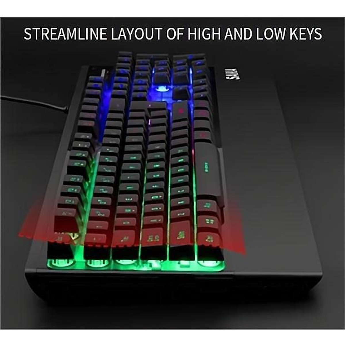 SAMA HJ9525 RGB Gaming Mechanical Keyboard and Mouse Set Wired 108 Keys ...