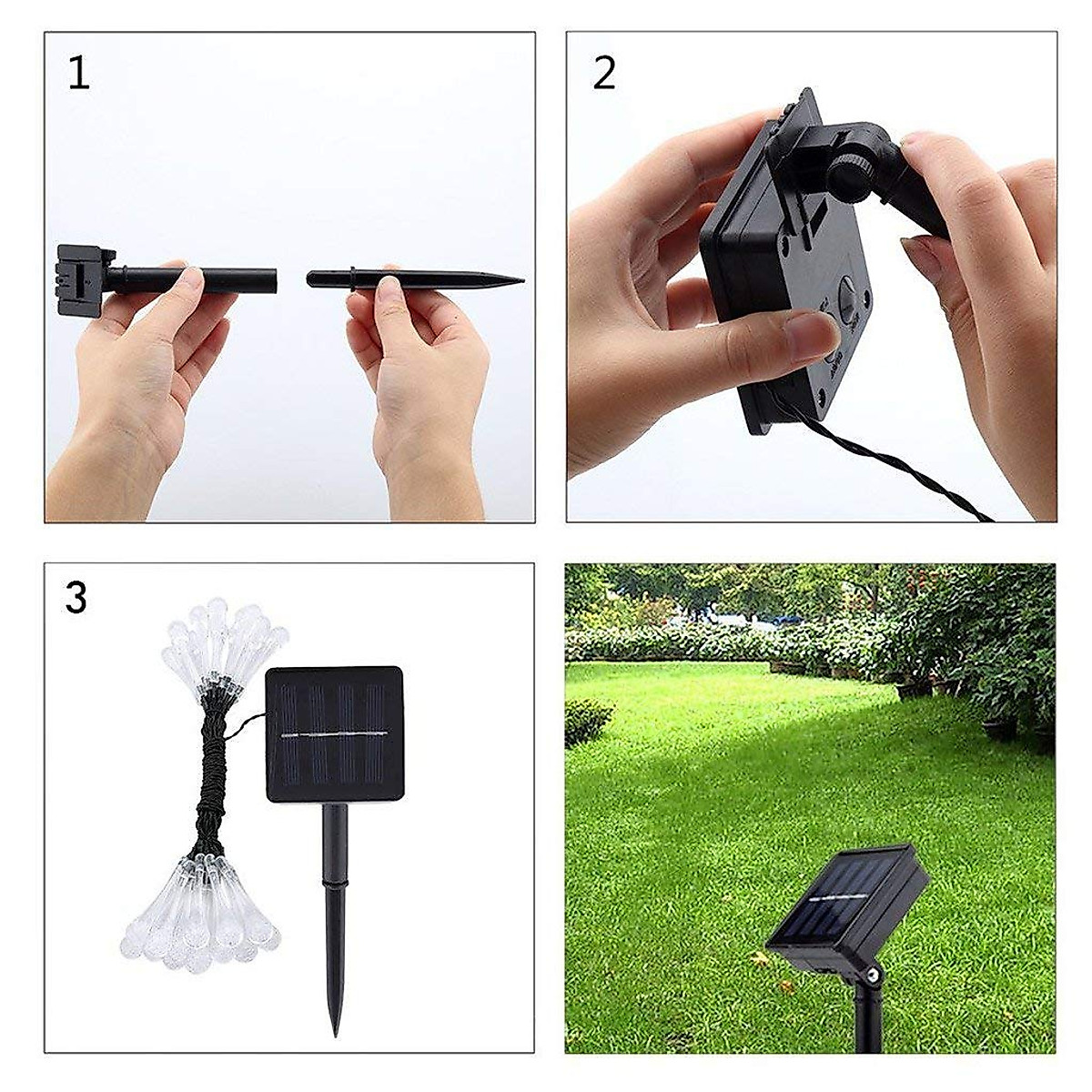 WONFAST Solar String Lights, Waterproof 22.9ft 50Led Waterdrop Solar Fairy Lights Halloween Christmas Decorative Lights for Outdoor Patio Lawn Home Garden Wedding Party Decorations (Red)