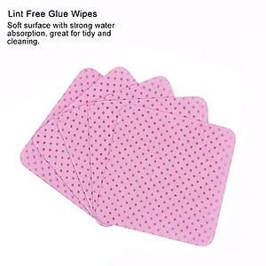 540Pcs Lint Free Nail Wipes, Faiteary Absorbent Gel Nail Polish Remover Pads, Non Lint Soft Glue Cleaning Wipes for Nail Polish or Eyelash Extension (540 Pcs-Pink)