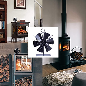 6-Blade Heat Powered Stove Fan for Wood/Log Burner/Fireplace increases 80% more warm air than 2 blade fan…