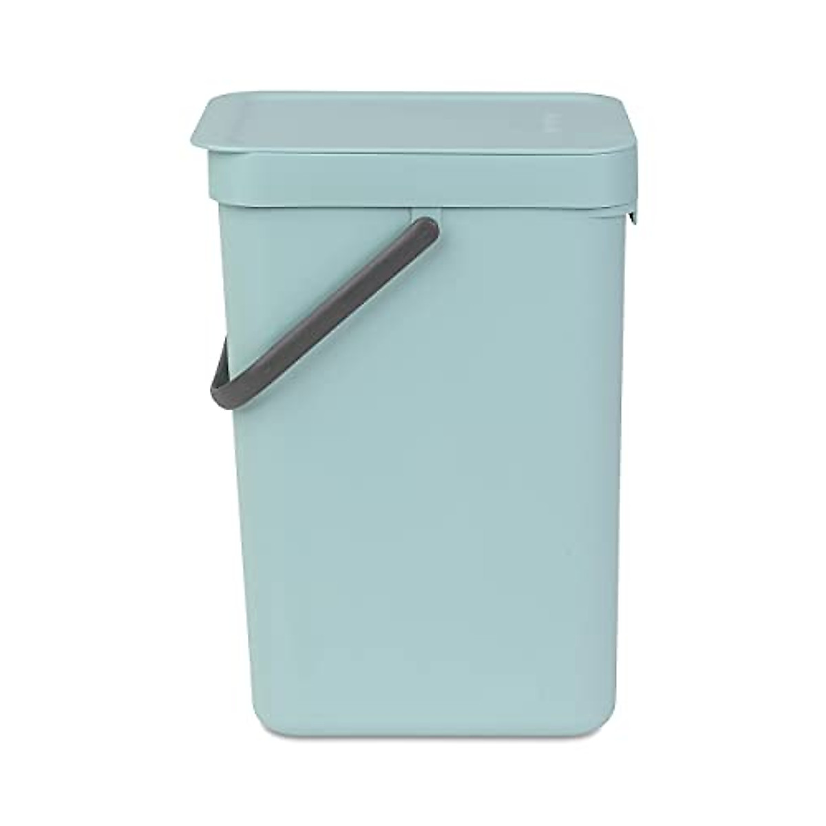 Brabantia Sort & Go Kitchen Recycling Can (3.2 Gal/Mint) Stackable Waste Organiser with Handle & Removable Lid, Easy Clean, Fixtures Included for Wall/Cupboard Mounting