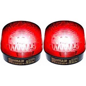 Seco-Larm SL-126Q/R Red Strobe Light (Set of 2); For 6- to 12-Volt use; For Iinformative" General Signaling Requirements; Incorrect Polarity Cannot Damage Circuit or Draw Current