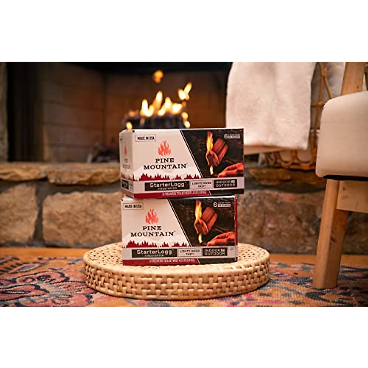 Pine Mountain StarterLogg Select-A-Size Firestarting Blocks, 24 Starts Firestarter Wood Fire Log for Campfire, Fireplace, Wood Stove, Fire Pit, Indoor & Outdoor Use, Red
