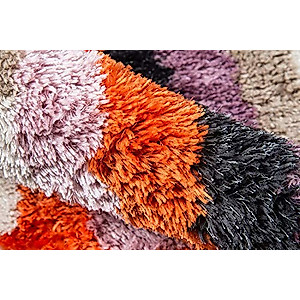 Novogratz by Momeni Rugs Retro Collection Turnstyle Shag Area Rug, 2'3" x 7'6" Runner, Lavender
