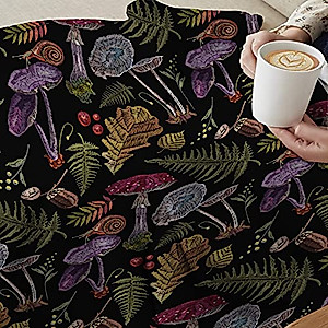 Nagasena Wild Forest Mushrooms Blanket Warm Bed Throws for Sofa and Pet,Ultra Luxurious Warm and Cozy for All Seasons Throw Size 60X50 in