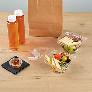 Restaurantware Tamper Tek 8 Ounce Snack Containers 100 Durable Deli Containers - Tamper-Evident Lid Disposable Clear PET Round Containers With Lid For Takeout And Delivery Orders