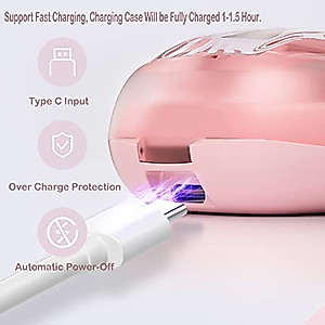 Wireless Bluetooth Earbuds,TWS Bluetooth 5.1 Earphones with Microphone,Long Battery Life Wireless Ear buds, in-Ear Headsets HiFi Stereo Headphones for Sports, Home,Office, Fit for Women Girl Pink