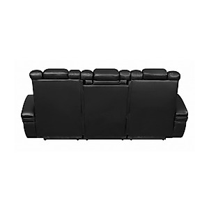 Coaster Furniture Delange Reclining Power Sofa with Adjustable Headrests and Storage in Armrests Black 601741P
