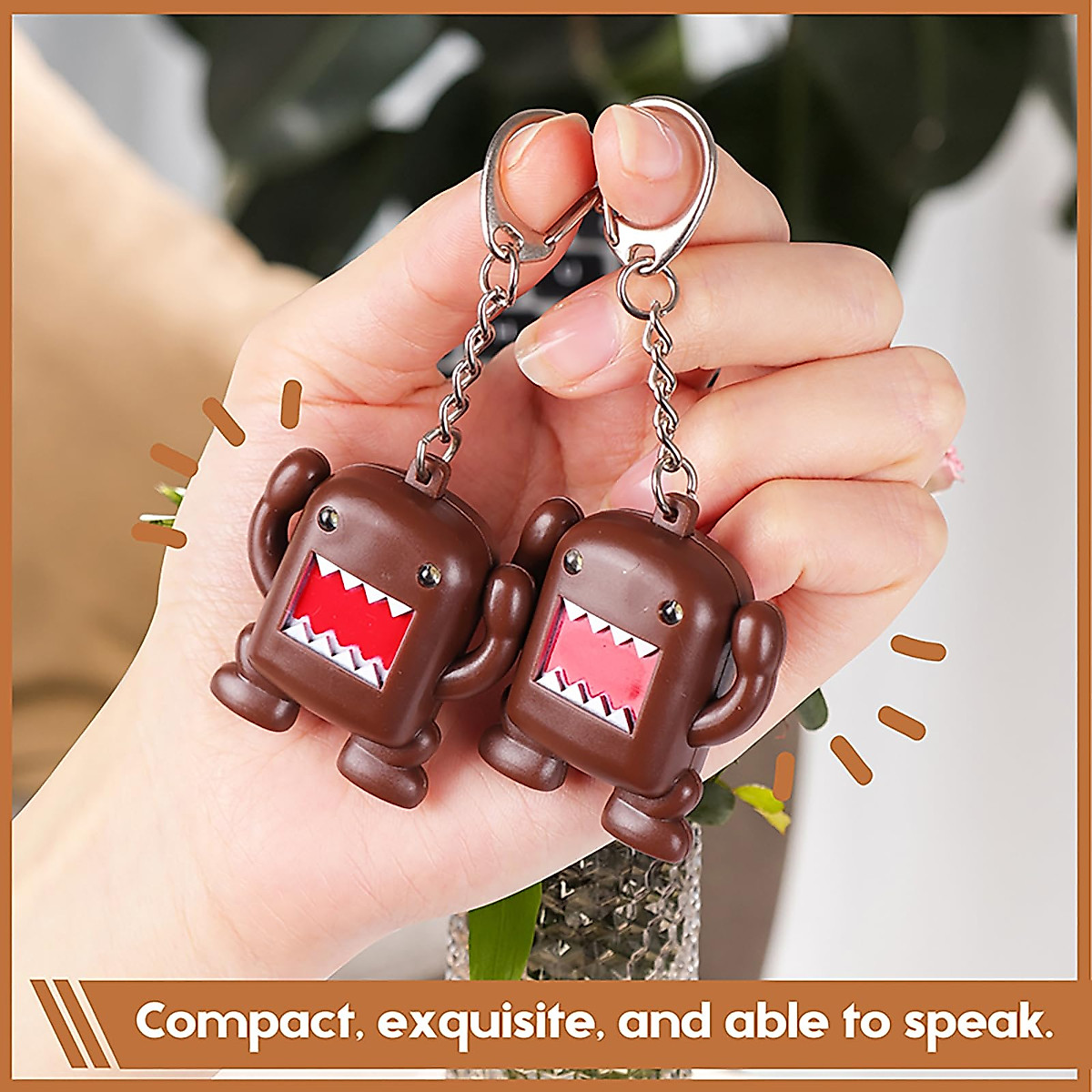 Pealonster Domo kun LED Keychain Flashlight - Ultra Bright, Cute Design with Sound Effects - Perfect for Car Keys and On-the-Go Fun - Battery Included