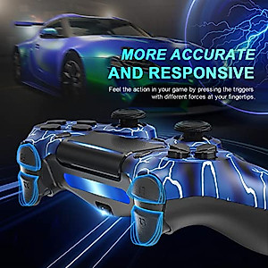 PS4 Controller Wireless Compatible with PS4/Slim/Pro/PC with Dual Vibration,Motion Sensor,Touch Pad,Headphone Jack