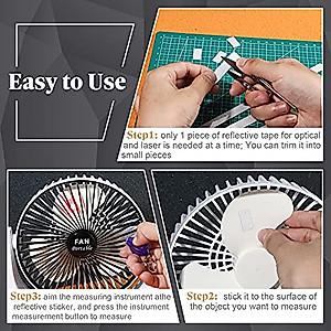 20 Pieces Reflective Tape Tachometer Tapes Strips for Optical and Laser Reflective Sticker for Non-Contact Digital Photo Tachometers Accessories Optical and Laser Tach RPM