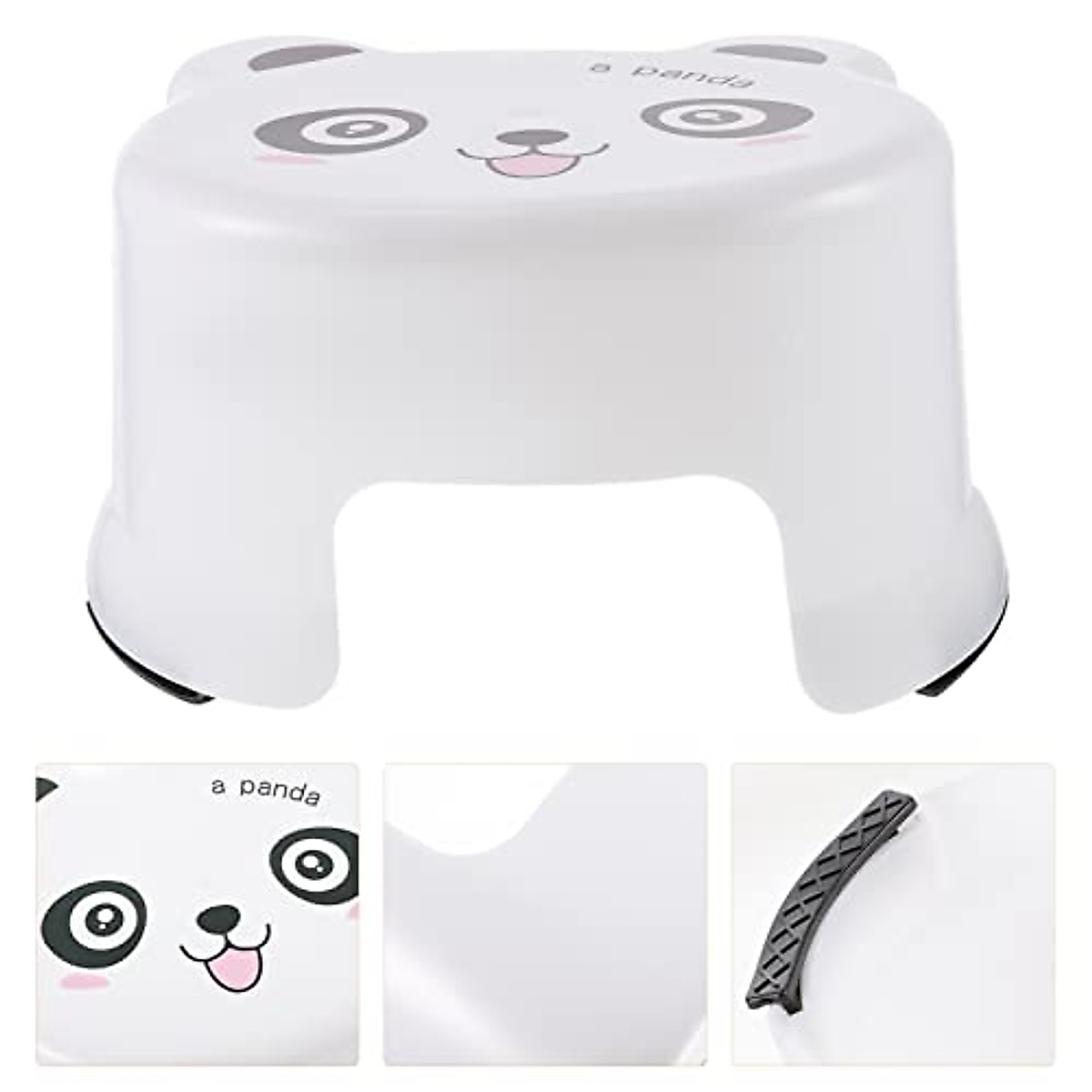 SECFOU Step Stool White Helper Pregnant Stool Plastic Living Step Anti- Home Cartoon and Foot Skid Room Chairs Non Stools Kitchen Training Toilet for Anti-Skid Bathroom Potty Supplies Round Ottoman