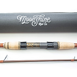 Moonshine Rod Co. Fly Fishing Rod with Carrying Case and Extra Rod Tip Section Fast Action, The Rambler, 6'6" MLF