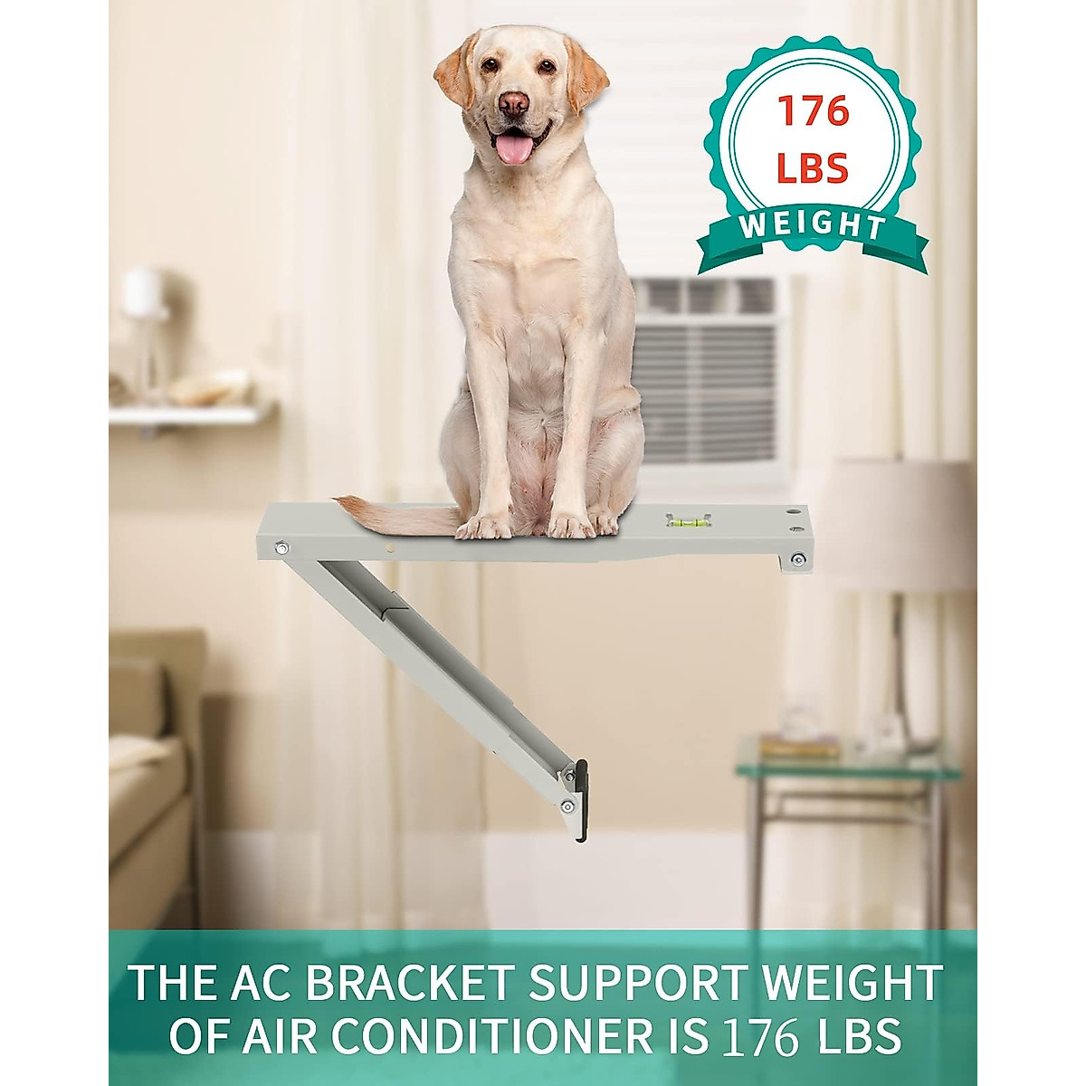 Air Conditioner Support Bracket,Heavy Duty Window AC Bracket,Support Up to 176lbs,Support 5,000 24,000 BTU Units