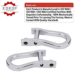 KOROP AUTO PARTS Towing, Recovery Hooks (1 Pair) Fits for 2007-2019 Chevy Silverado 1500, 2007-2019 GMC Sierra 1500 Replaces# 84072462 Tow Hook (Chrome)