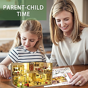 Flever Dollhouse Miniature DIY House Kit with Japanese Style, Creative Room with Furniture for Romantic Valentine's Gift (Quiet and Elegant Residence)