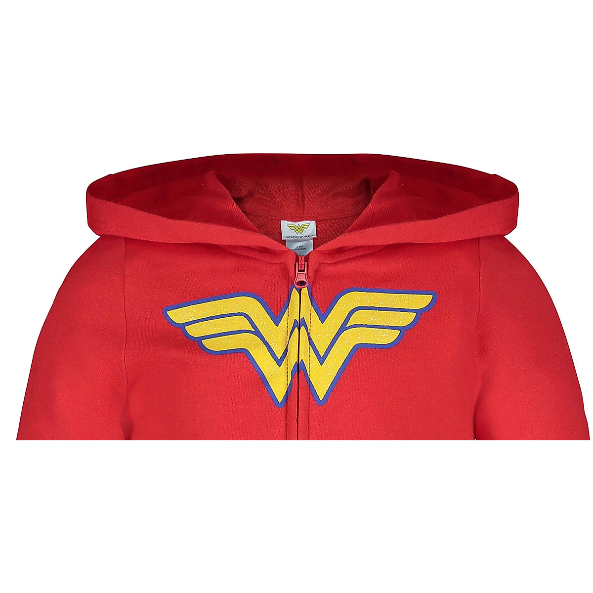 WARNER BROS Justice League Wonder Woman Little Girls Zip Up Costume Hoodie Red 7-8