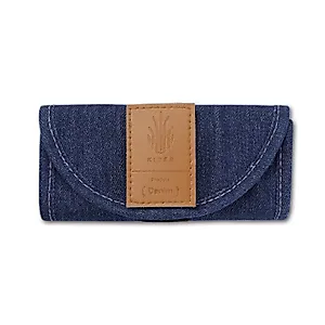 Kizer Denim R Mini EDC Knife Roll, 8 Slots Denim Material Pocket Knife Display Case, Small Folding Knife Carrier Holder for Collecting Mini Pocket Knife