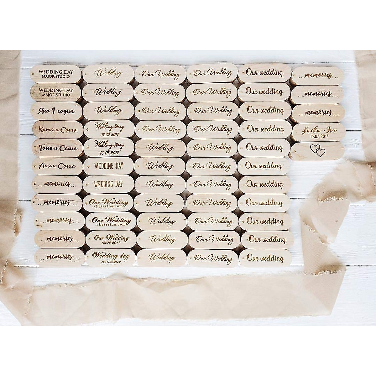 RXFSP Customize Personalised Laser Engraved Solid Wooden USB Flash Drive USB Box Wedding Photo Memory Storage Disk,Wedding ceremony,Company customization,Personal gift (32G, maple)