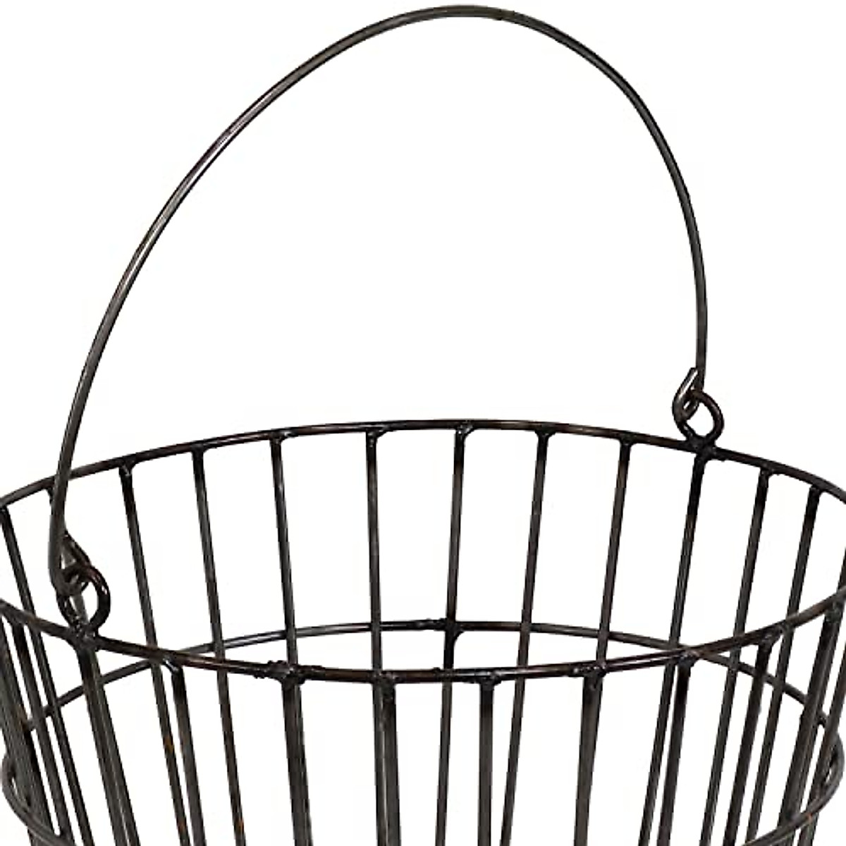 Sunnydaze 4-Piece Rustic Metal Nesting Baskets with Handles - Farmhouse Style Bins for Indoor/Outdoor Home Storage and Decor