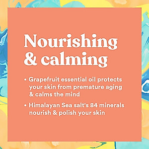 ASUTRA Dead Sea Salt Essential Oil Body Scrub Exfoliator (Vitamin C), 16 oz - Ultra Hydrating, Gentle, & Moisturizing - Coconut, Sweet Orange, Grapefruit, and Lemon Oils – Pink Himalayan Salt