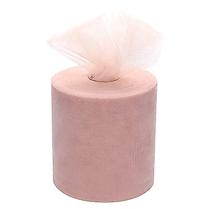 Tulle Roll 6Inchx200Yards(600ft)Tulle Ribbon Tulle Fabric Table Skirt Wedding Decorations Gift Wrapping (Peach)