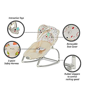 Dream On Me We Rock Infant Rocker IIPerfect to Calm Baby, Comfy Time, White