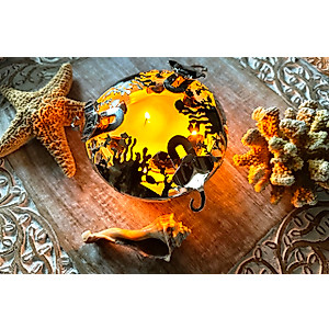 Peek Product Designs Adjustable Candle Topper for Jar Candles - Ocean Design with Coral Reef & Stingrays - Candle Cover Shade Sleeve Lid