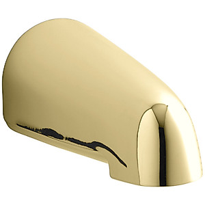 Kohler K-373-S-PB 4 5/8" Wall Mount Non-Diverter Bathtub Spout Brass