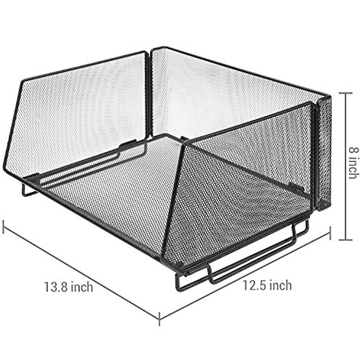 MyGift Deluxe Stackable Metal Wire Mesh Fruit & Produce Basket Rack, Kitchen Stacking Storage Bin, Set of 2