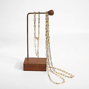 PICKBEAU 18K Gold Plated Paperclip Chain Necklace for Women 3.0MM Gold Chain Necklace, Chain Link Necklace for Men Women Unisex Multiple Length Size-18in