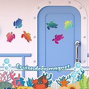 LEIFIDE 6pcs Cruise Door Decorations Magnetic Towel Animals Cruise Door Magnet Car Magnets Sticker Ocean Cruise Ship Door Decorations Funny Fridge Door Magnets Decor(Sea Turtle)